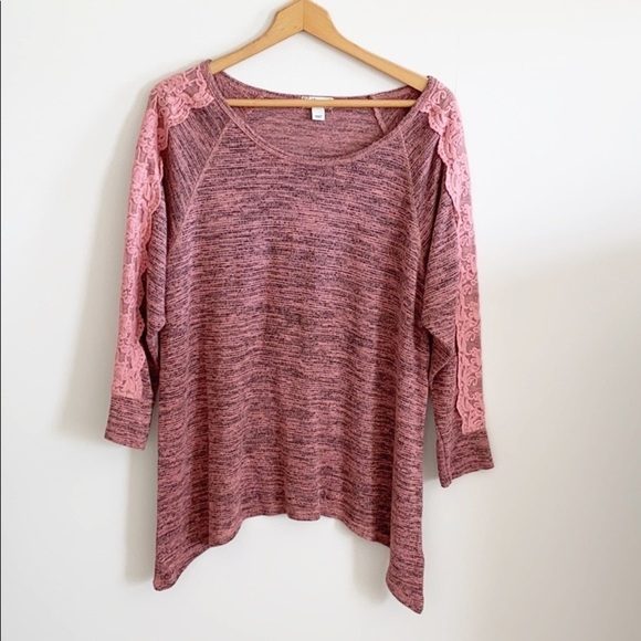 World Unity | Sweaters | World Unity Plus Size Lace Sleeve Sweater ...